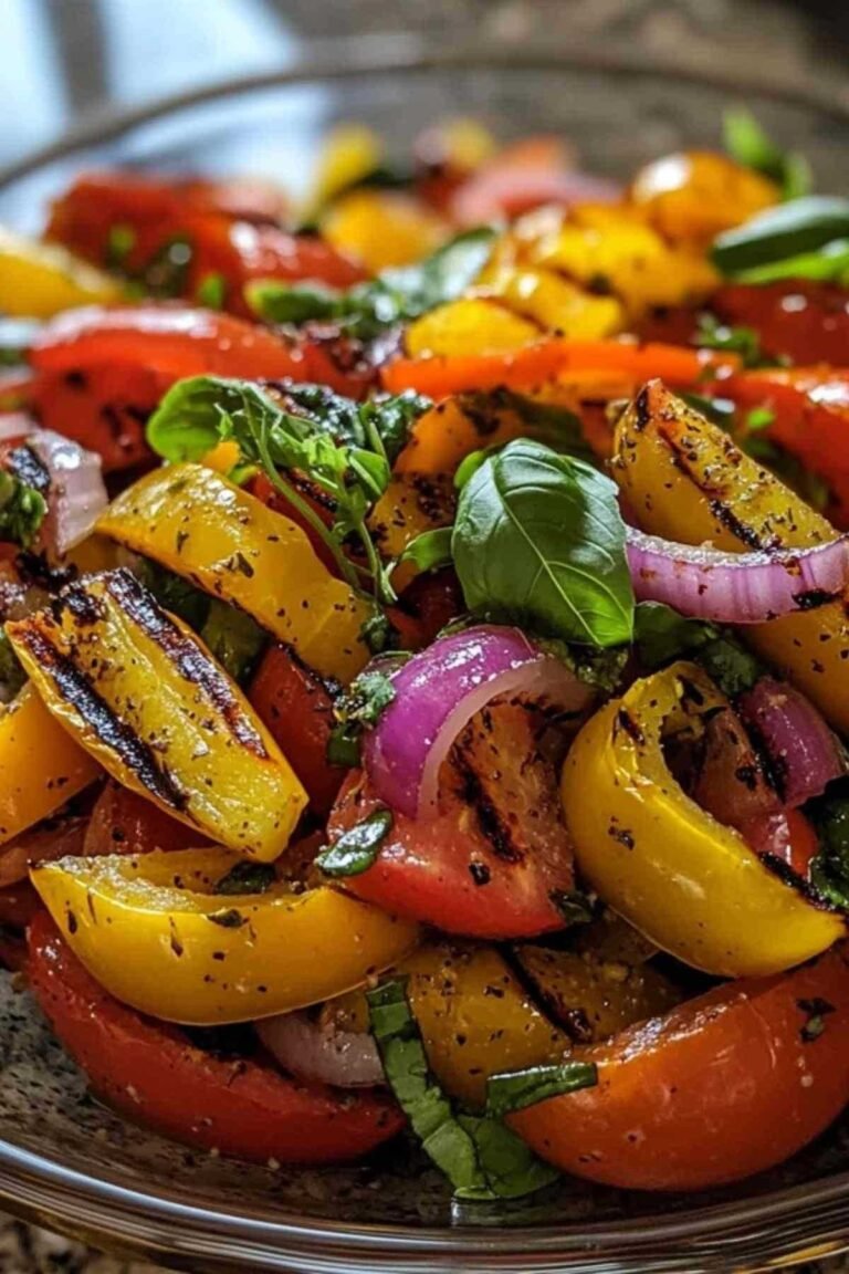 Salade de Poivrons Grillés et Tomates - Recette Méditerranéenne Fraîche