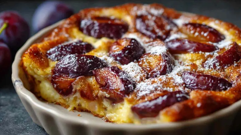 Clafoutis aux Prunes : Recette Facile et Moelleuse - Exp Recettes