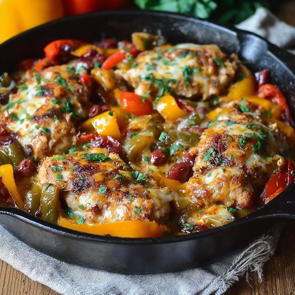 Poulet aux Poivrons et Fromage : 35 min de bonheur - Exp Recettes