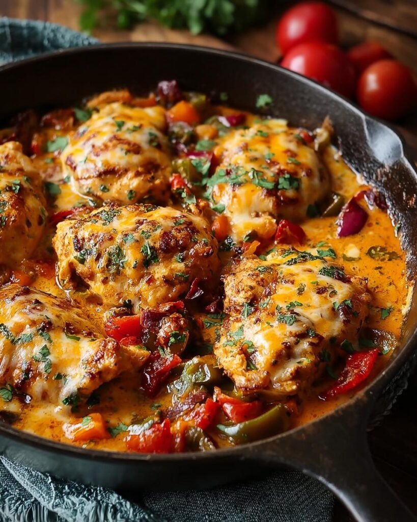 Poulet aux Poivrons et Fromage : 35 min de bonheur - Exp Recettes